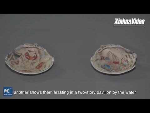 2,000-year-old shell paintings unearthed in China - YouTube
