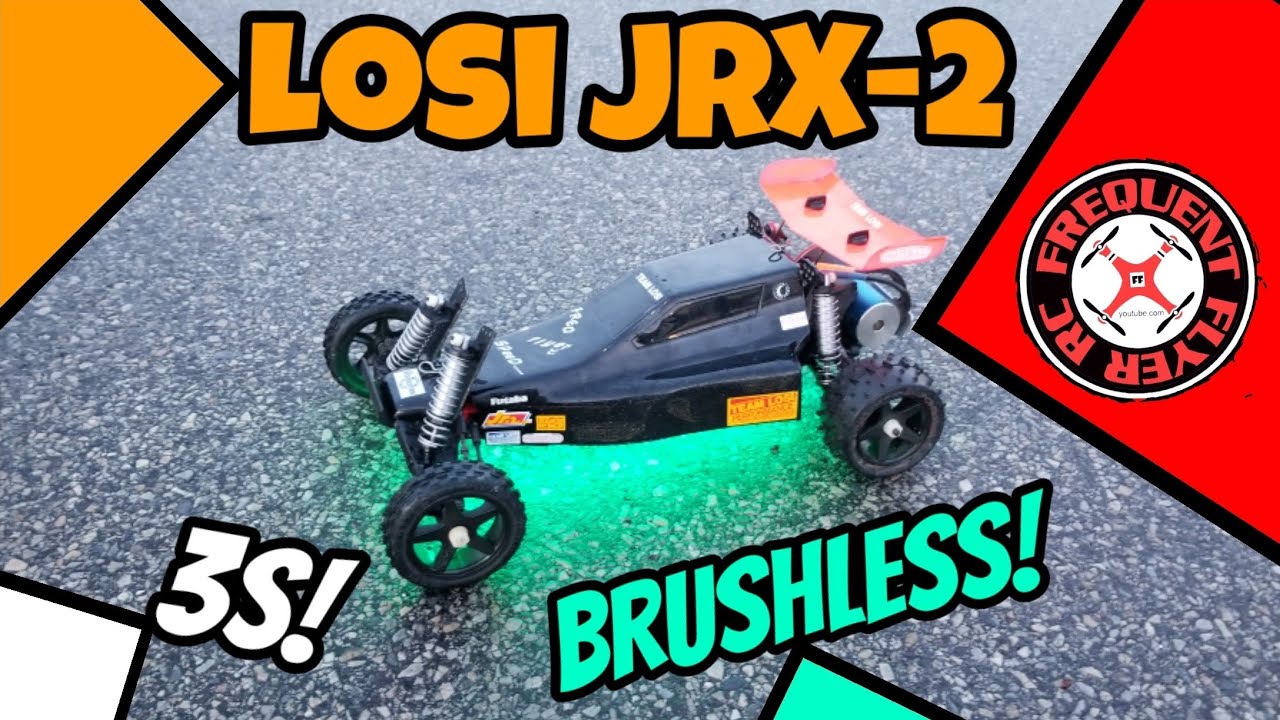 Losi JRX 2 Classic Buggy Fitted with Lights and Brushless System - YouTube