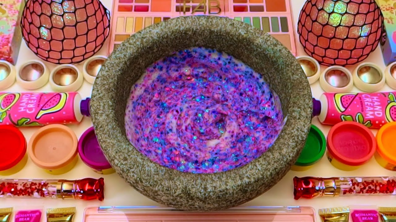 Reversed Satisfying Video Makeup Crushing Into Slime Mixing Makeup ...