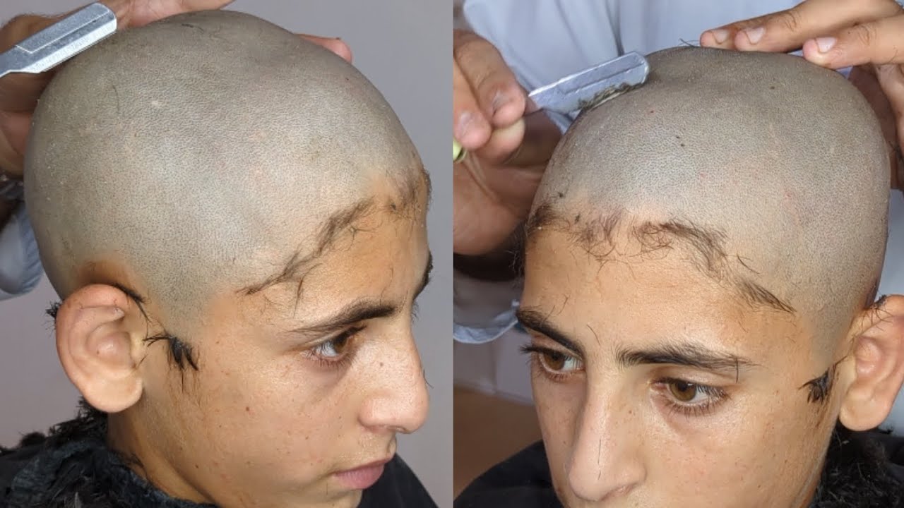 Most Relaxing head shave straight razor .how to head shave bald ...