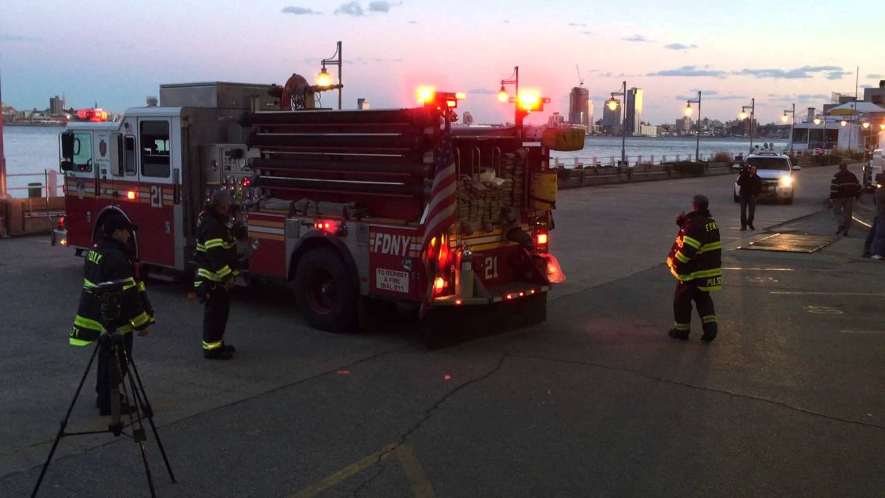 FDNY ENGINE 21 TAKING UP FROM MVA INVOLVING COMMUTER BUS THAT CRASHED ...