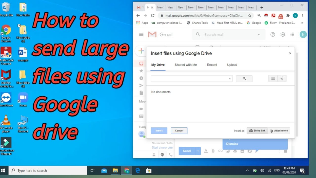 How to send large files using Google Drive - YouTube