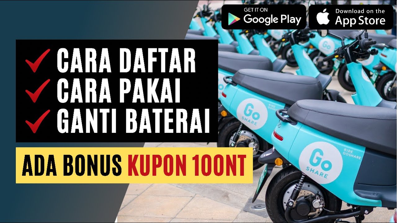 CARA DAFTAR, PAKAI & GANTI BATERAI GOSHARE TAIWAN - HOW TO USE GOSHARE APP - GOSHARE 使用教學.印尼文 ...