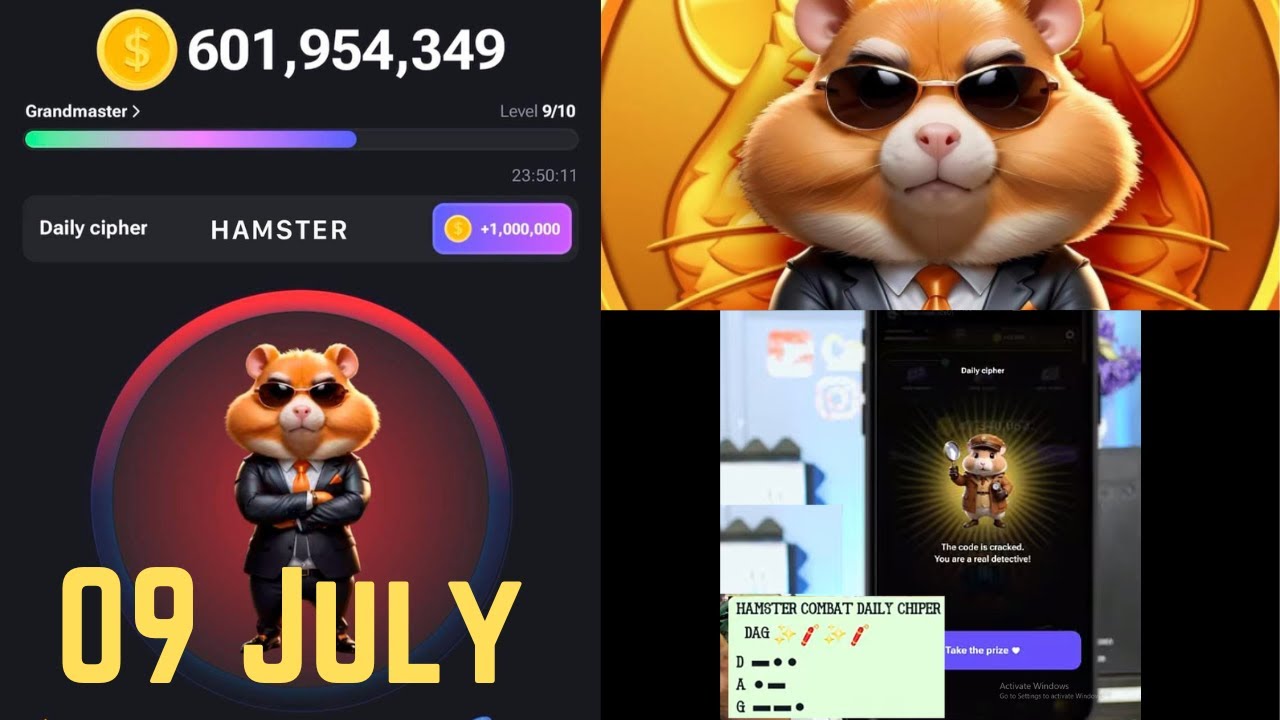 Hamster Kombat |Daily Cipher code |Combo Card for 09 July |1 Million ...