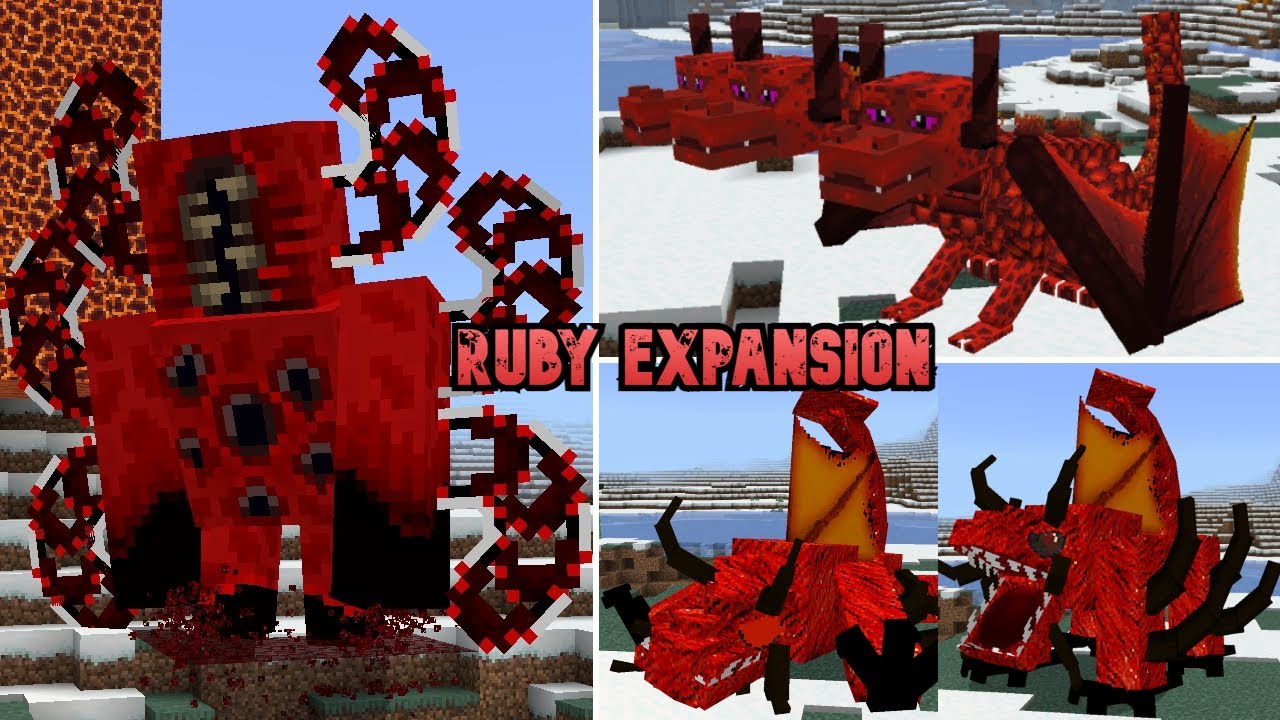ACTUALIZACIONRUBY EXPANSION Mod MCPE || Addon de Nuevos Mobs, Armas ...