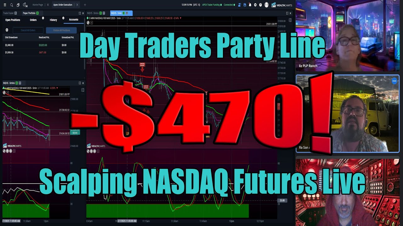 -$470 Scalping NASDAQ (NQ) Futures Live (2/7/25) - Day Traders Party ...