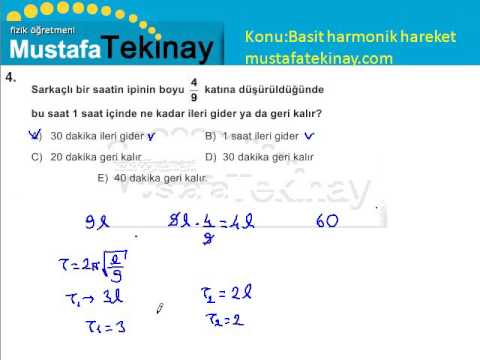 Basit Harmonik Hareket Soru Çözümü Test 1