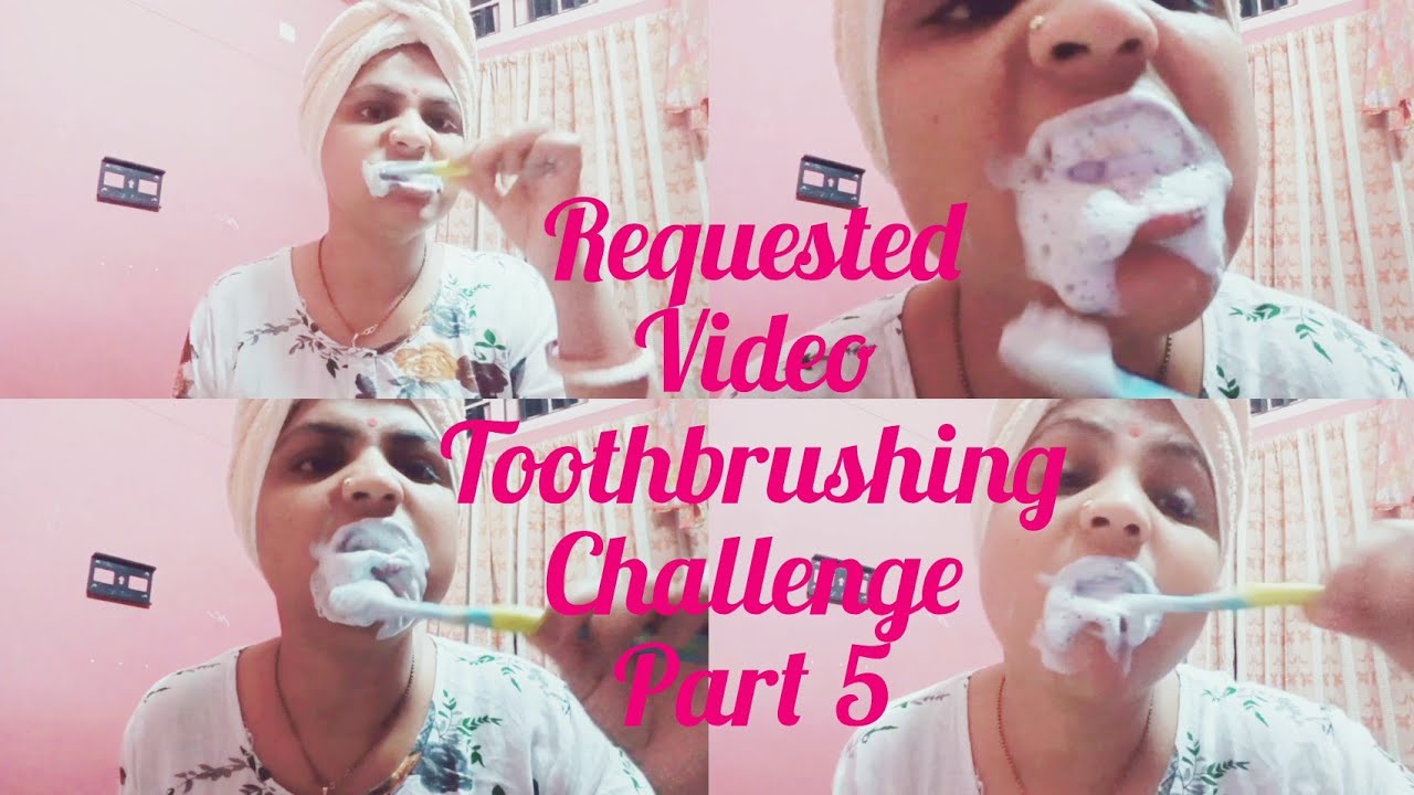 tooth brushing with big foam wear head towel part 5 requested video #toothbrushing @Sima-D-vlog ...