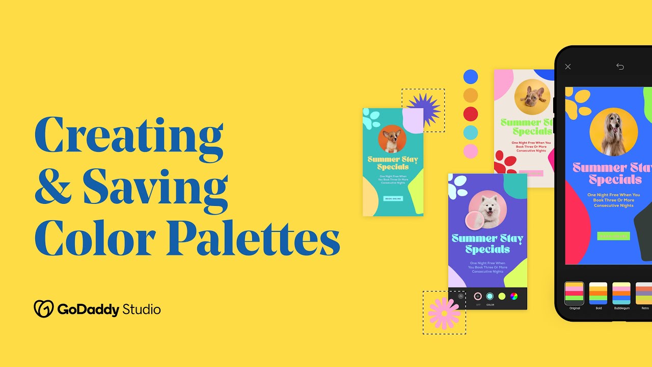 Bring your brand to LIFE with color palettes! | GoDaddy Studio - YouTube