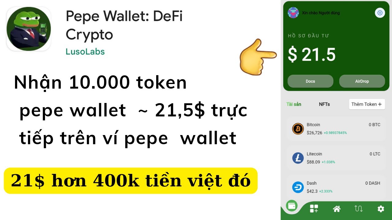Đăng ký ví pepe wallet nhận 10.000 token pepe wallet ~ 21,5 $, - YouTube