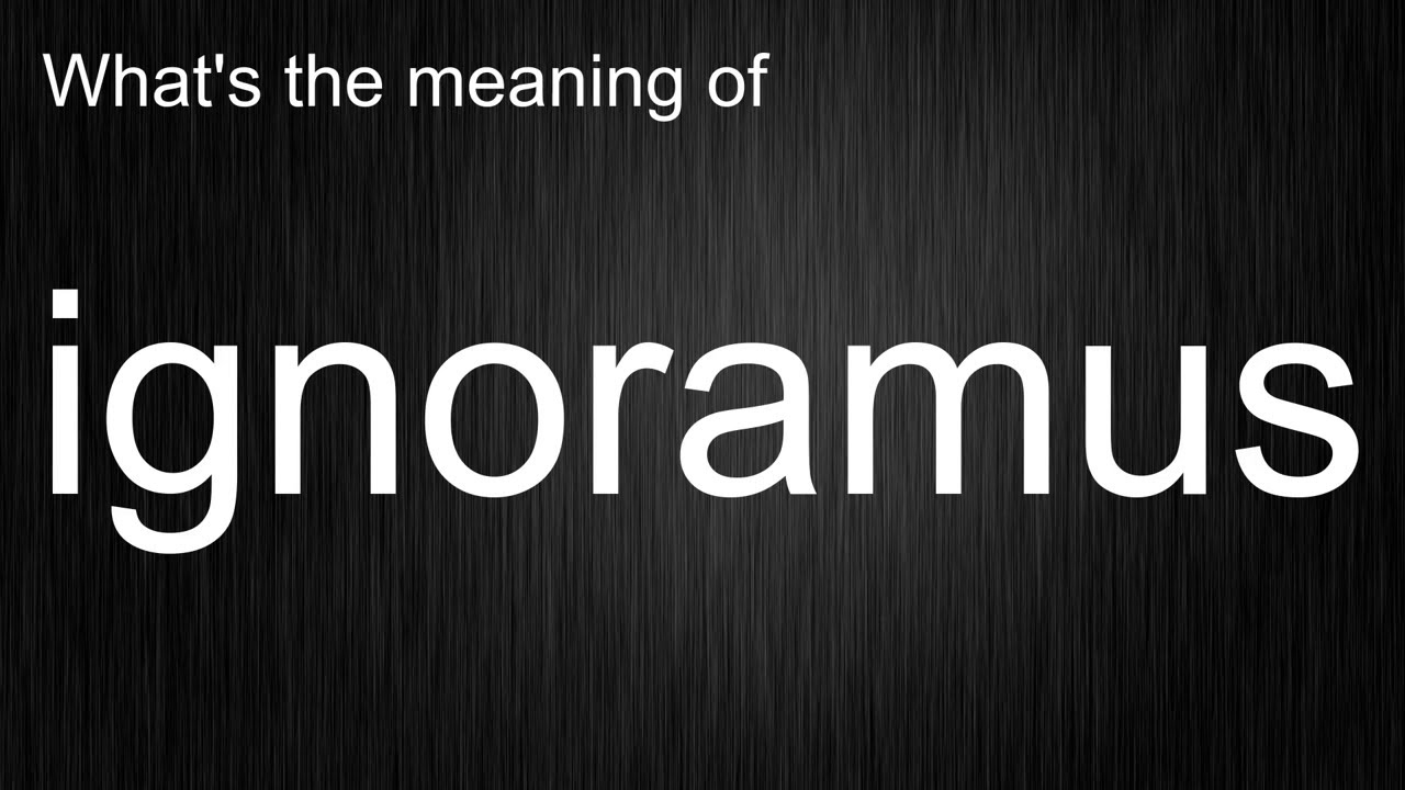 ignoramus by English? Master the Pronunciation and Meaning of this Word ...