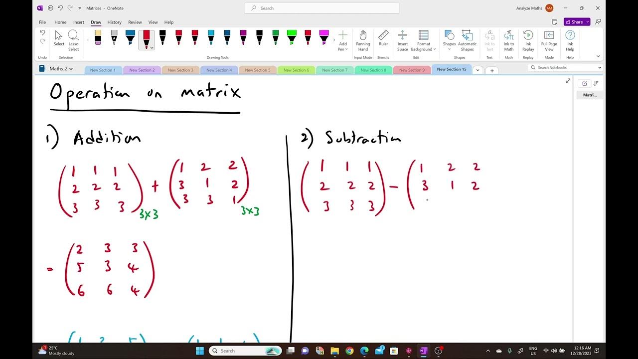 Maths 23/24 - Chapter 5: Matrices Part 1 - YouTube