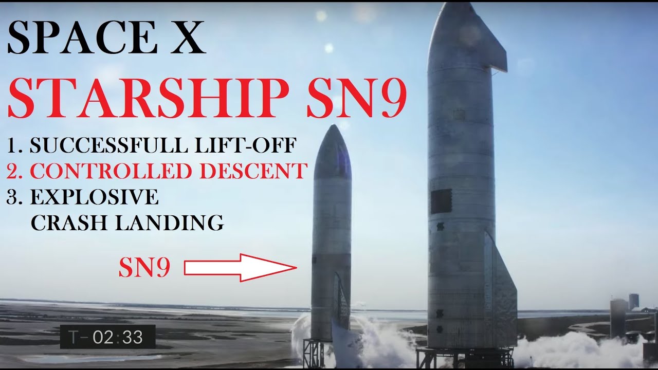 Space X SN9 Successful Lift-off and Controlled Descent with Explosive ...