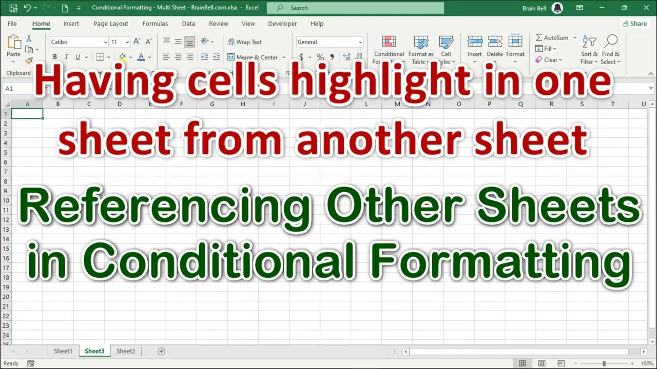 How to Reference Other Sheets in Conditional Formatting in Excel - YouTube