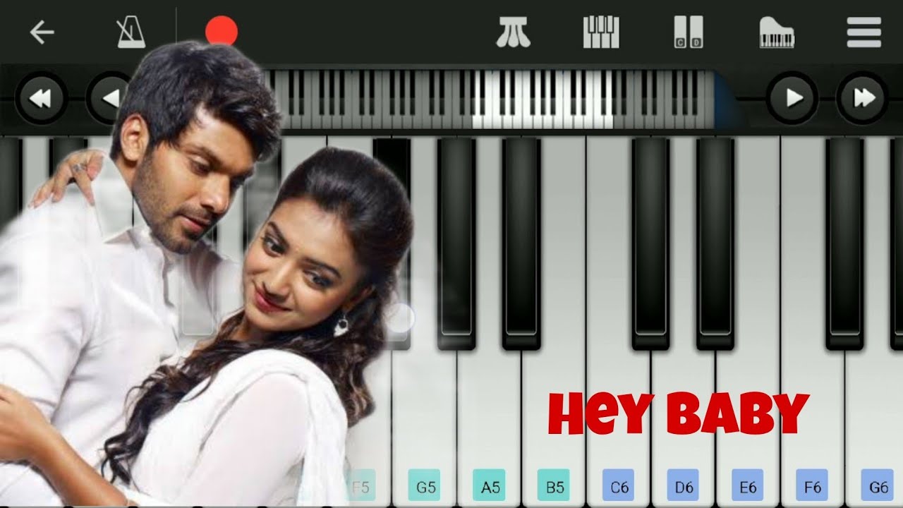 Hey Baby | Raja Rani | Easy Piano Tutorial | Perfect Piano - YouTube