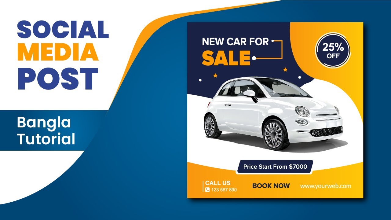 Professional Social Media Post Design Bangla Tutorial - YouTube