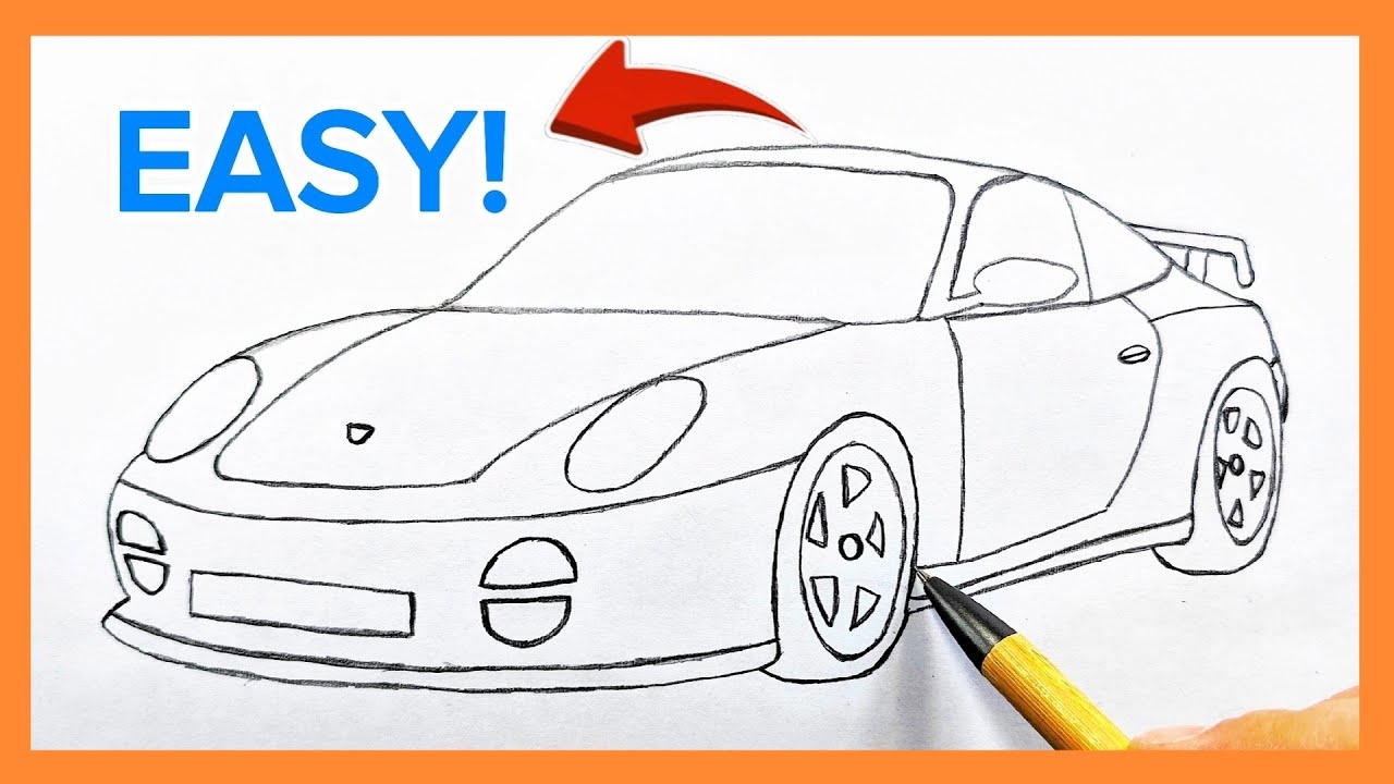 How to Draw a Sport Convertible - Easy Car Drawing #part1 - YouTube