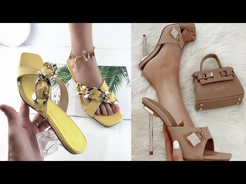 Most wanted collection of double strap high heel sandals - YouTube