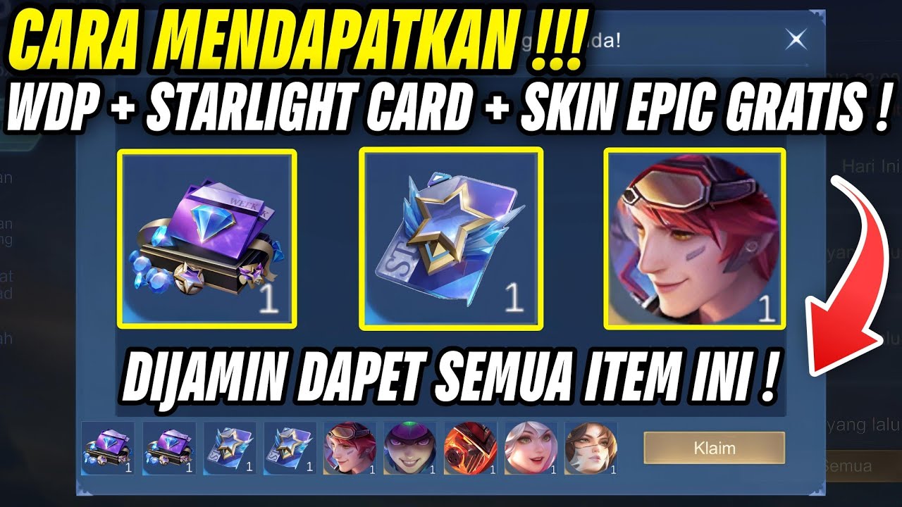 CARA DAPATKAN 20 WDP GRATIS,SKIN EPIC GRATIS DAN 5 STARLIGHT CARD ...