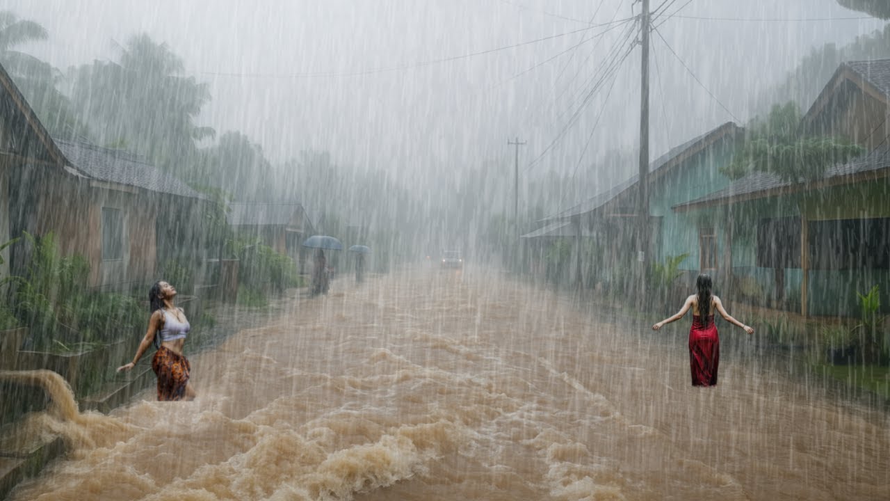 SUPER HEAVY RAINY AND AN EXTREME STRONG WIND STORM HIT MY VILLAGE ...