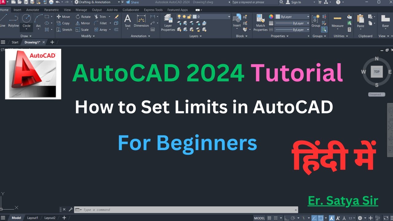 How to set drafting area Limits in AutoCAD according to sketch - YouTube