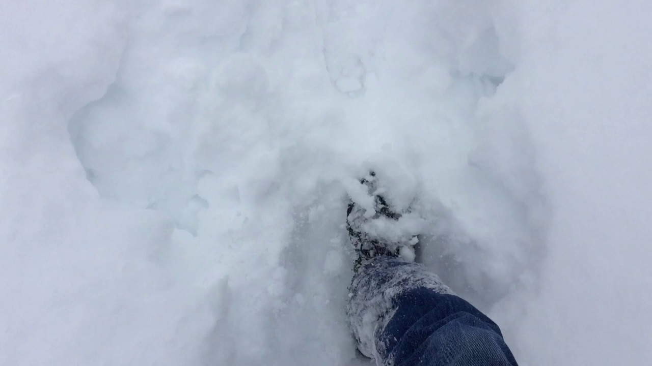 Walking through deep snow - YouTube