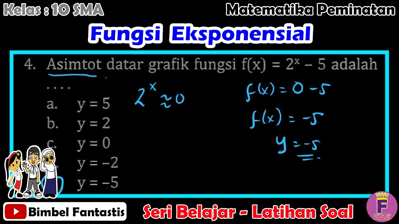 Asimtot Datar Grafik Fungsi Eksponensial | Seri Belajar | No 4 | 2022 ...