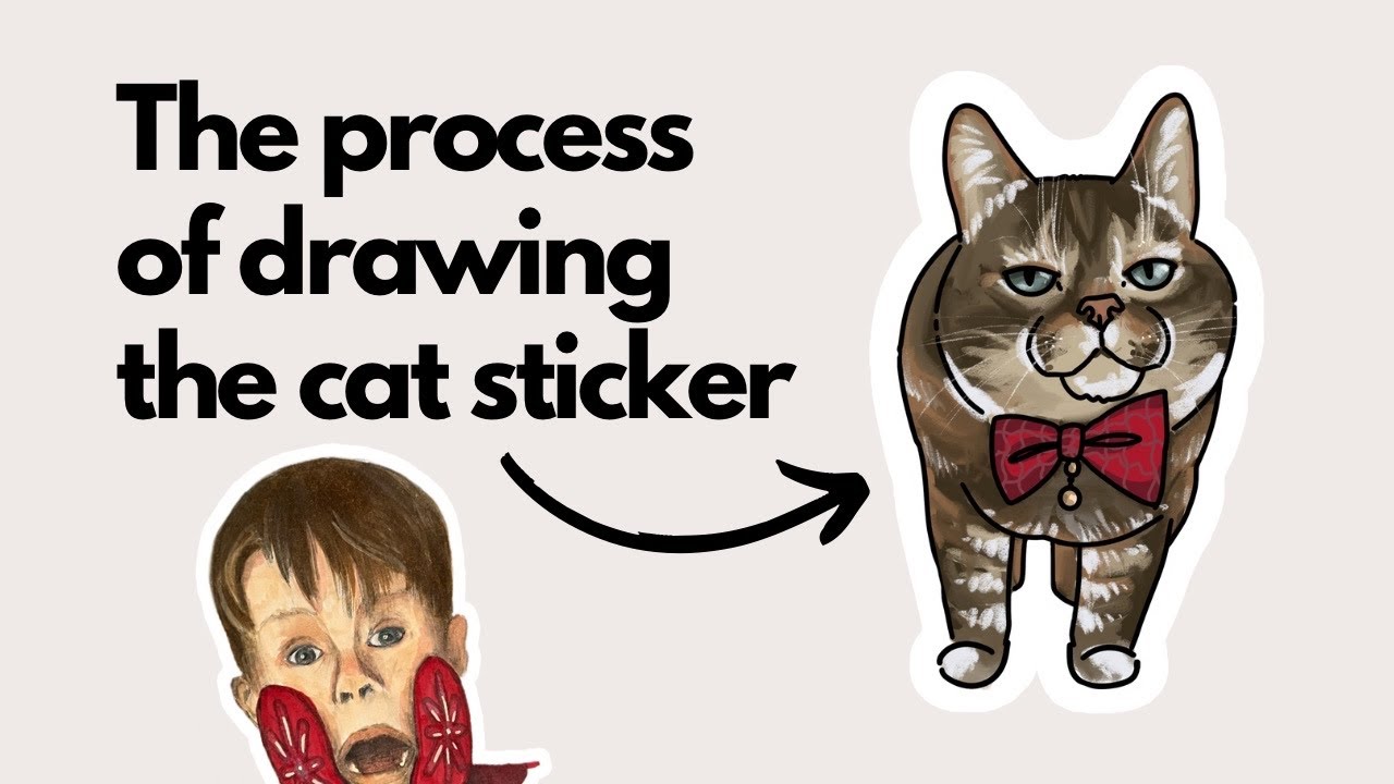How to draw a cat sticker? - YouTube