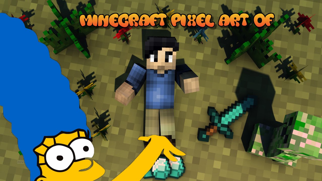 Minecraft Pixel Art Of -Marge Simpson Bouvier- - YouTube