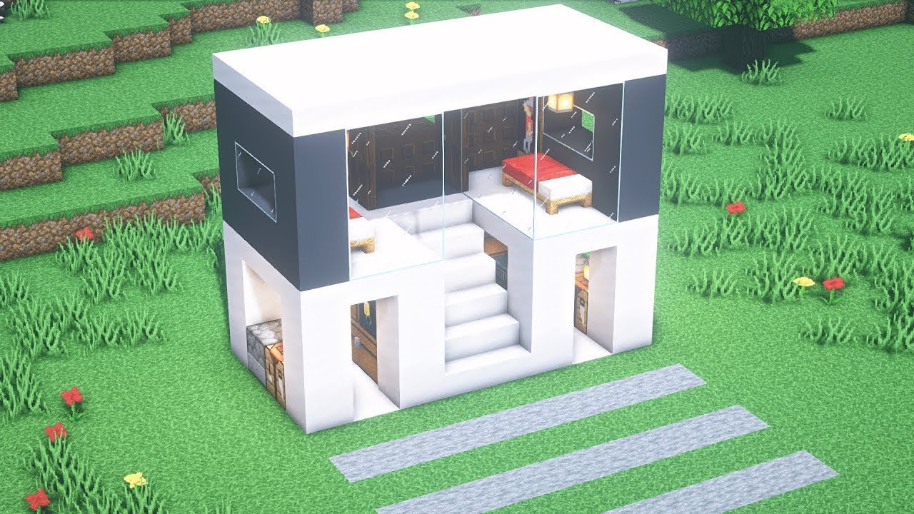 Minecraft: 2 Player Modern House Tutorial 🏡 | Perfect Duo Survival Base ...