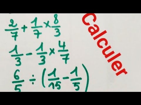 💥Exercice:Le calcul sur les fractions(les opérations +,-,×,÷)/Rendre ...