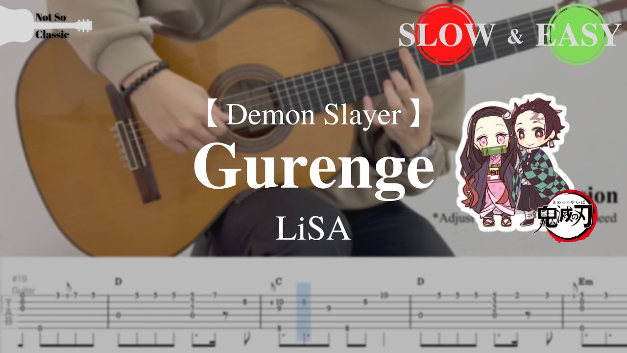 Demon Slayer: Kimetsu no Yaiba | Gurenge - LiSA | Fingerstyle Guitar ...