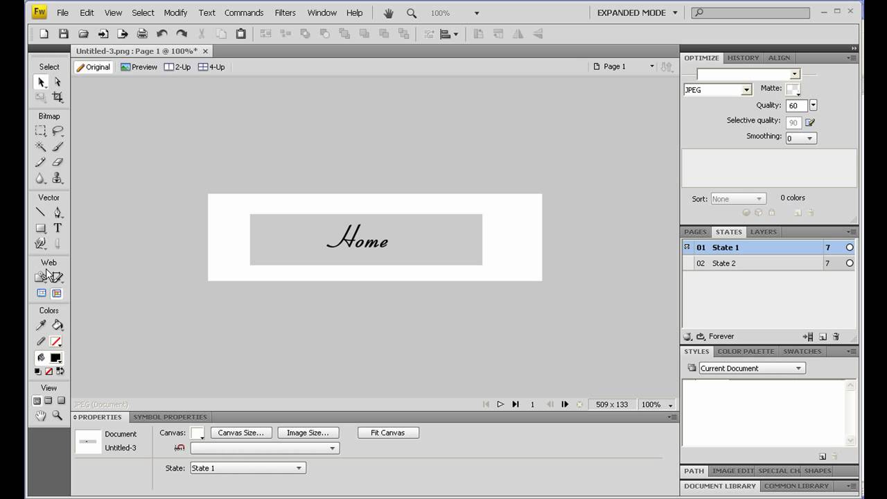Roll Over Menu Using Fireworks CS4 tutorial HD - YouTube