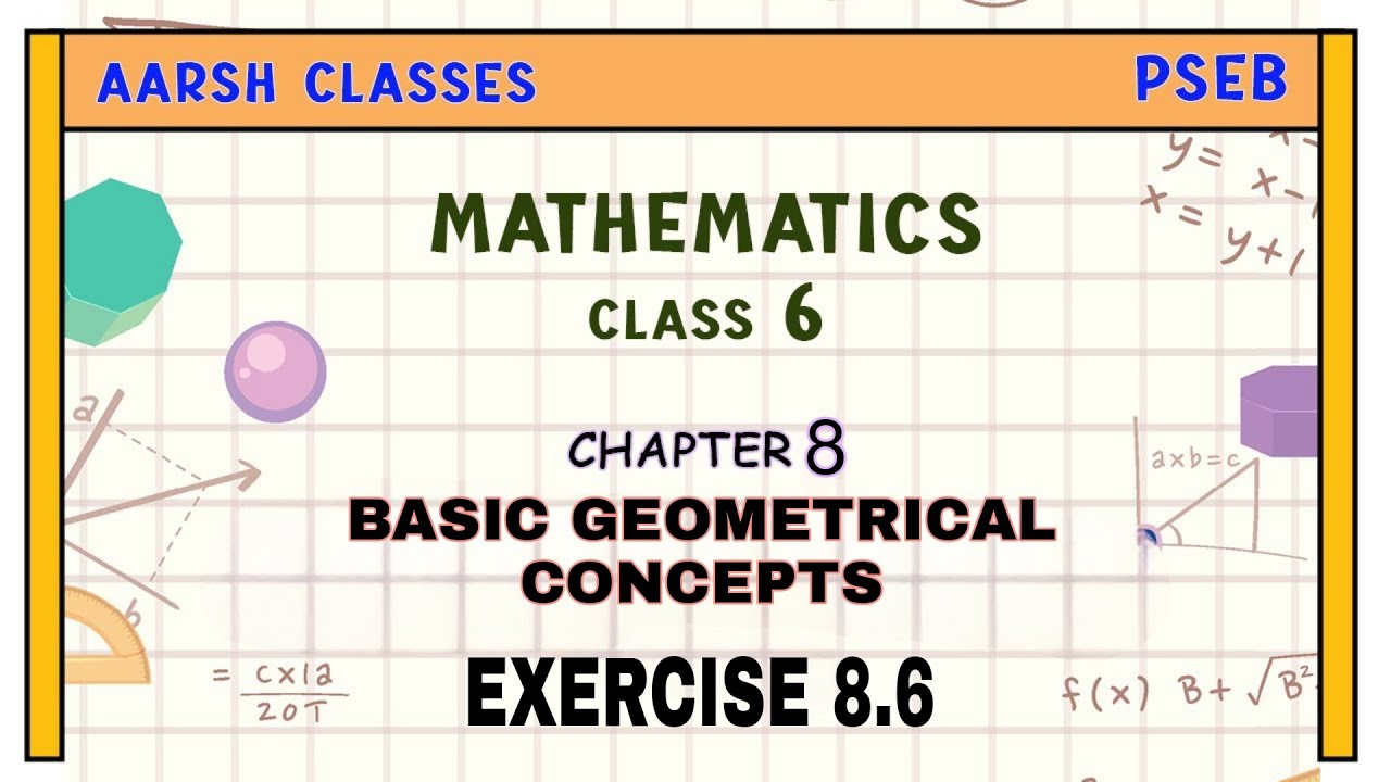 Class 6th | Maths |Chapter 8 | Basic Geometrical Concepts IExercise 8.6 | new book| #pseb # ...