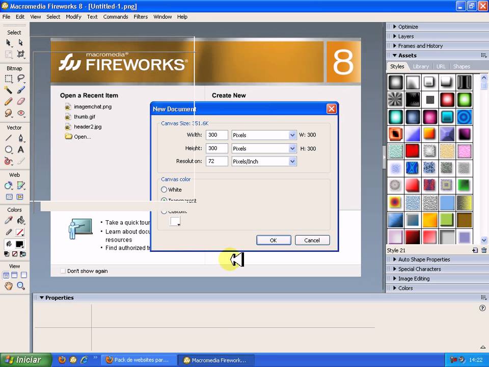 como usar o fireworks 8 - YouTube