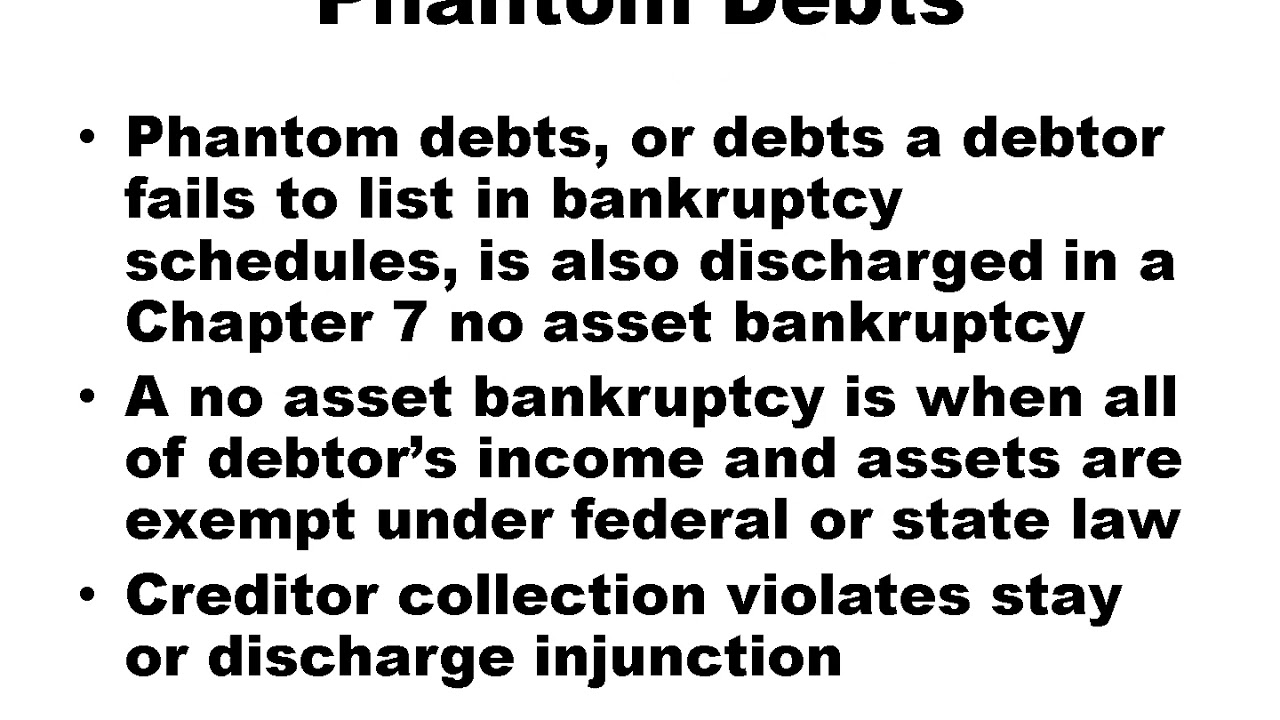 Bankruptcy: Phantom Debts and No Asset Discharge - YouTube