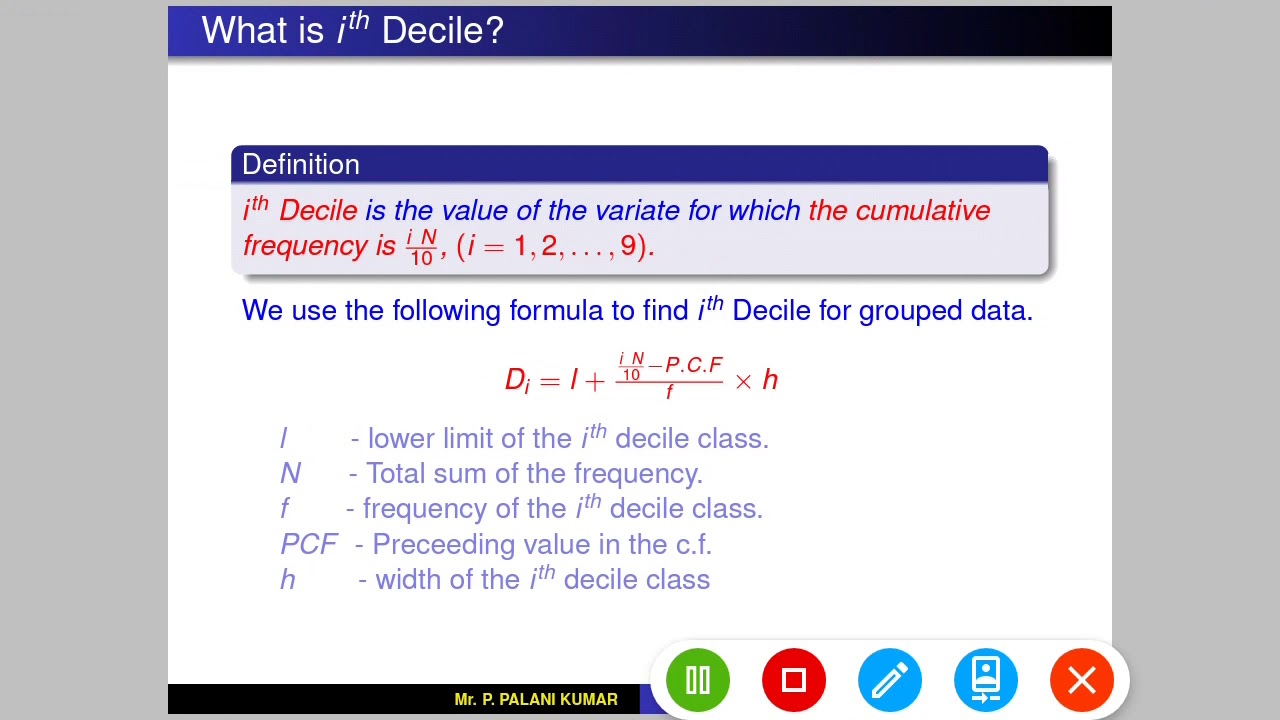 Decile Percentile Formula Explanation Tamil YouTube Decile Percentile Formula Explanation Tamil YouTube