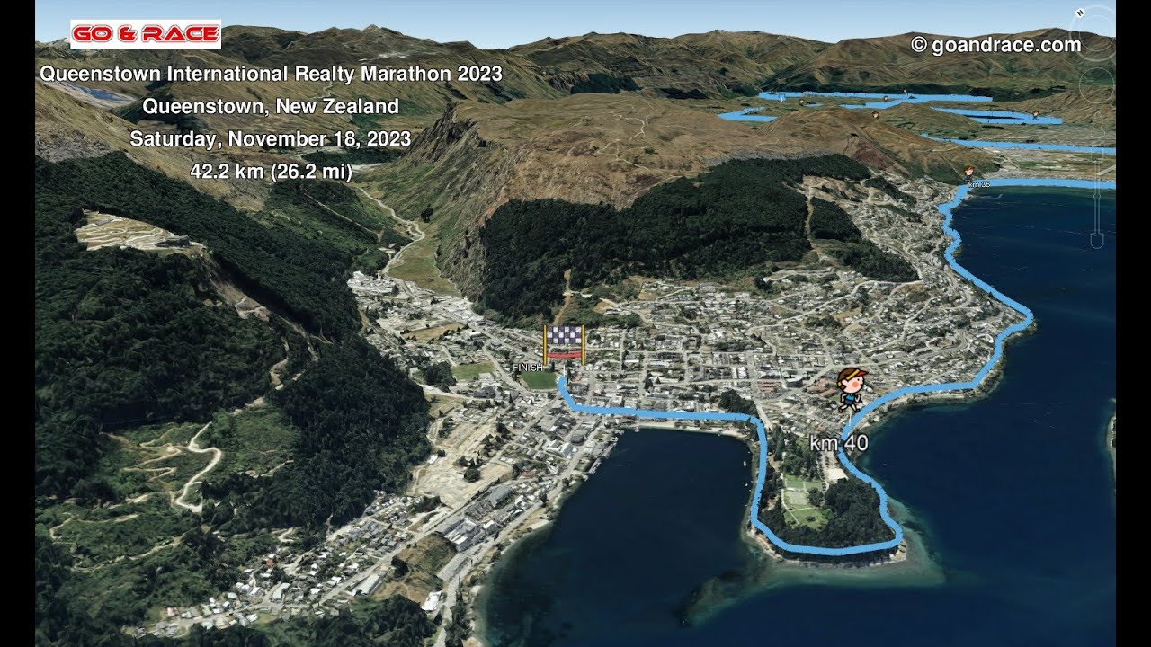 Queenstown International Realty Marathon 2023: fly over the marathon 3D ...