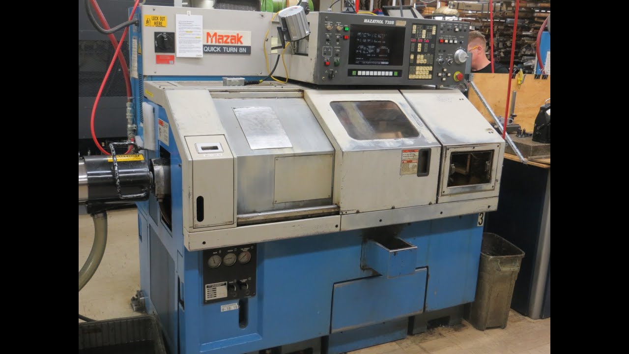 Mazak Quick Turn 8 2-Axis CNC Turning Center w Spego Turnamic 126 Bar ...