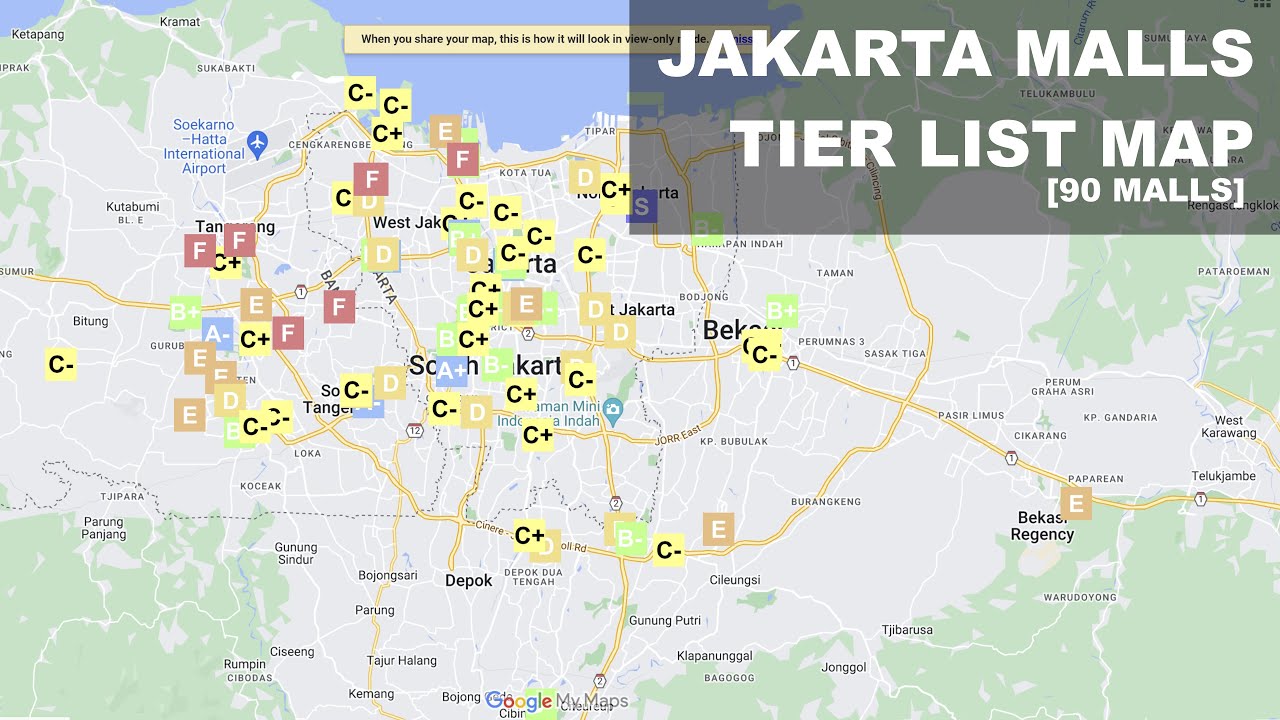 Greater Jakarta Malls Tier List Map [90 malls] - YouTube