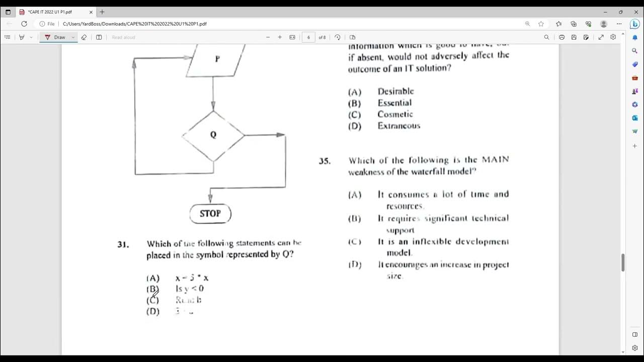 Cape Information Technology Unit 1 Paper 1 2022 Solutions - YouTube