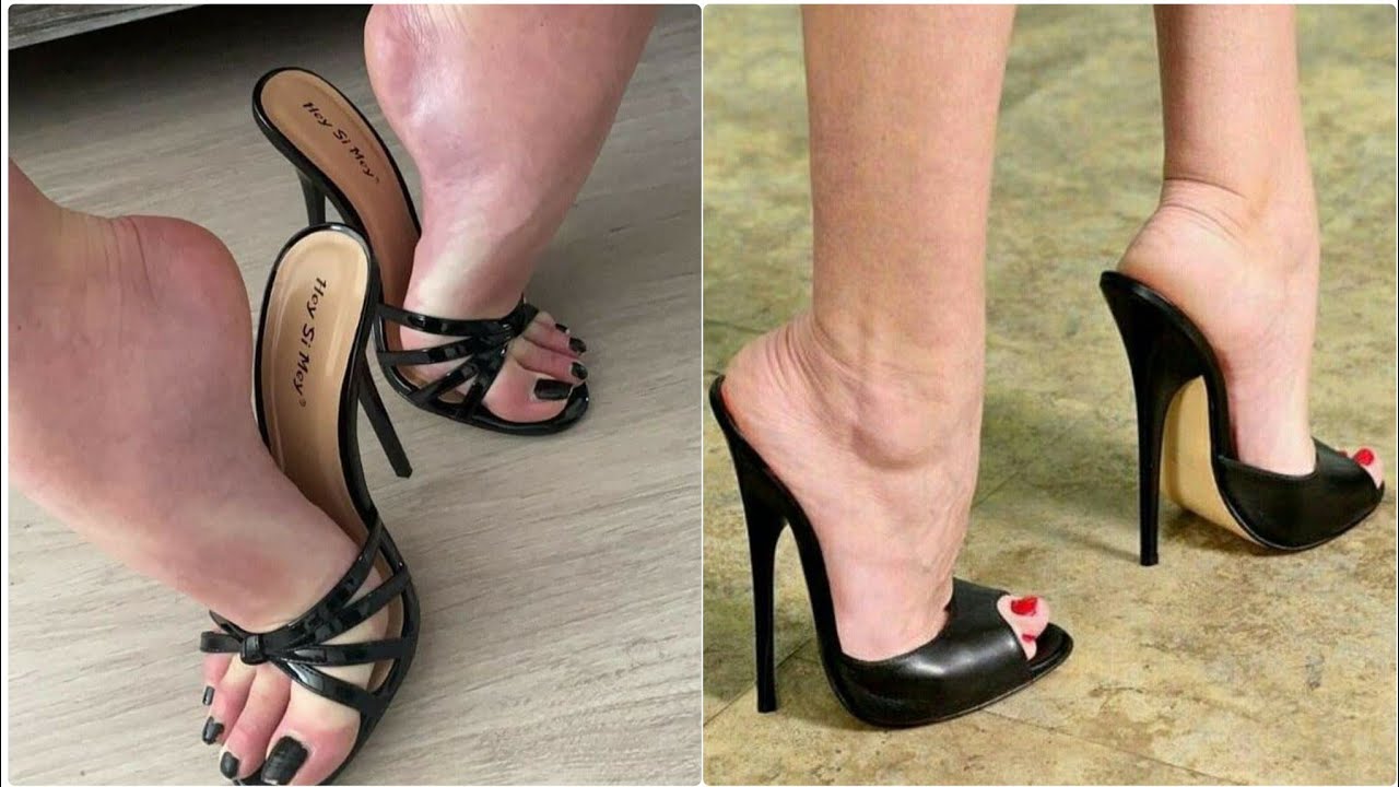 Very attractive design of high heel mules. - YouTube