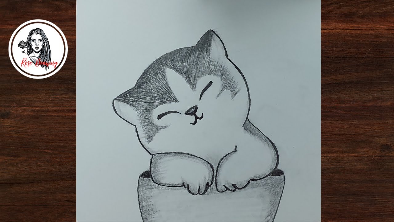 Cat Drawing Easy Step by Step | Pencil Drawing for Beginners | Easy ...