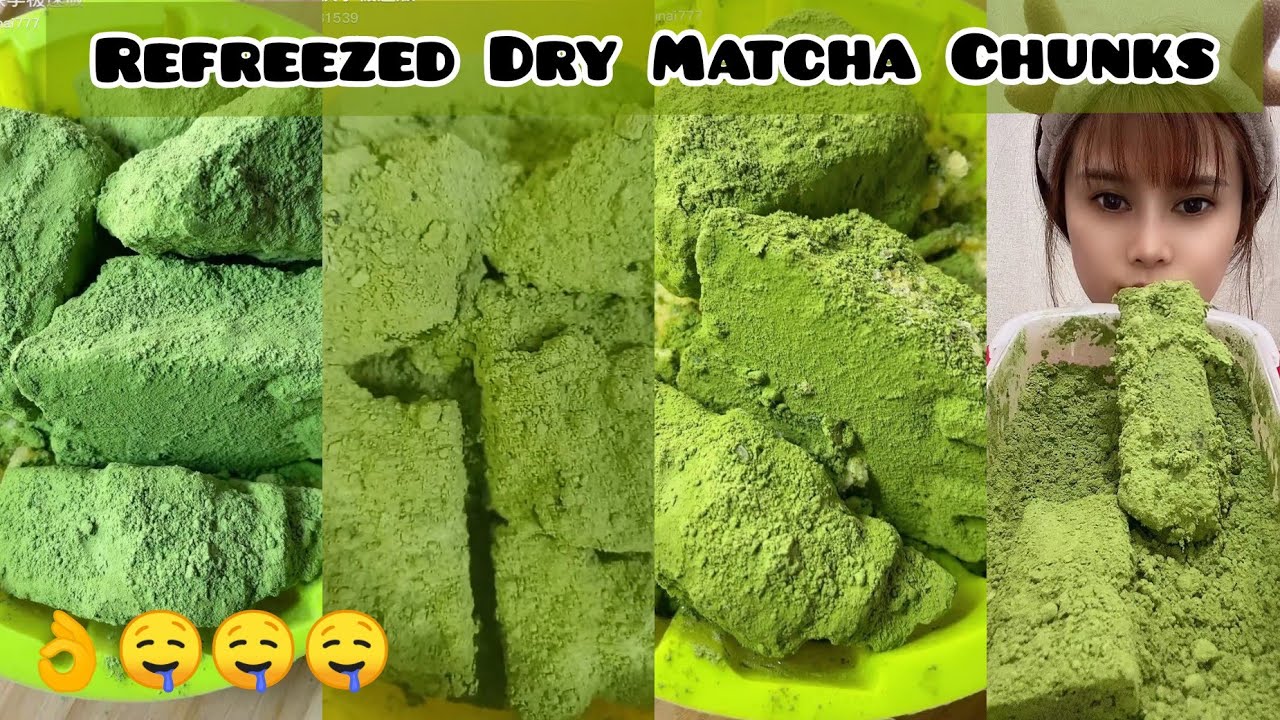[Bitesonly] || Refreezed Dry Matcha Chunks 🤤👌 || Asmr - YouTube