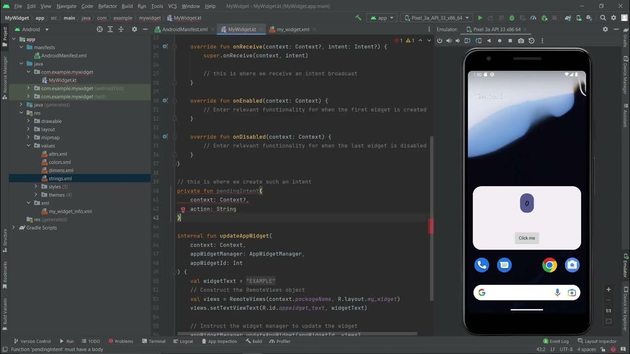 Build a basic Android app widget with Kotlin - YouTube
