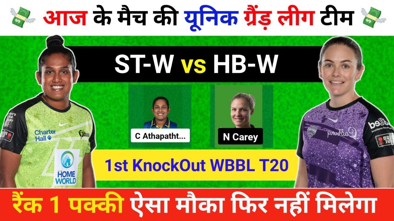 WBBL 2024 - STW vs HBW 1st KnockOut Match Prediction | Team Analysis | Pitch Report | - YouTube