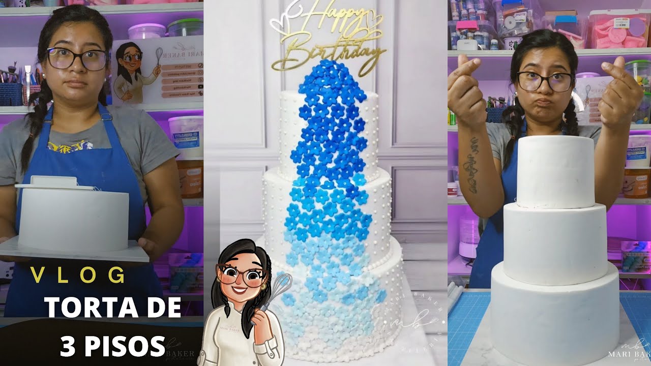 Como montar torta de 3 pisos / torta de 3 pisos - YouTube