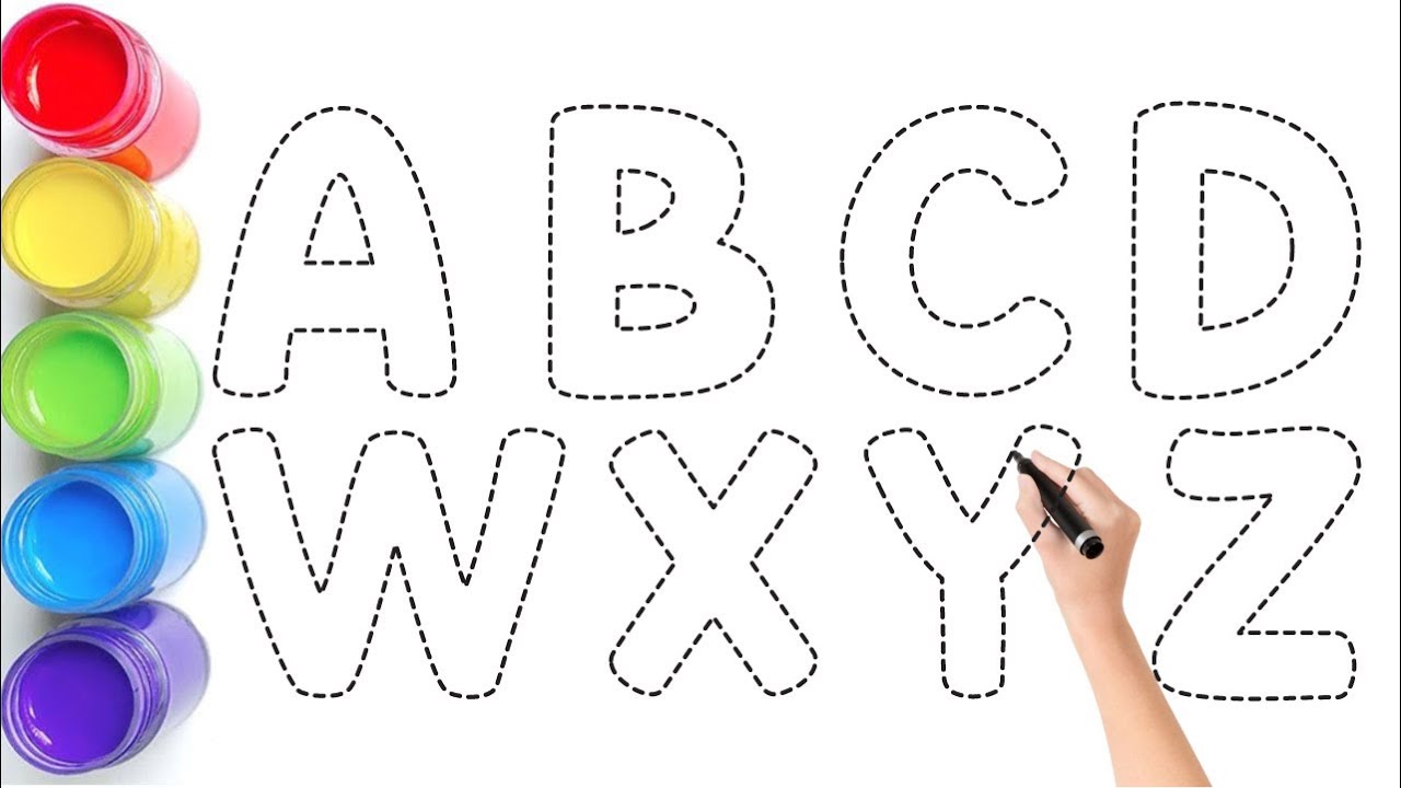 Let's Learn to Draw and Paint ABCD for Kids // Easy Step by Step ...