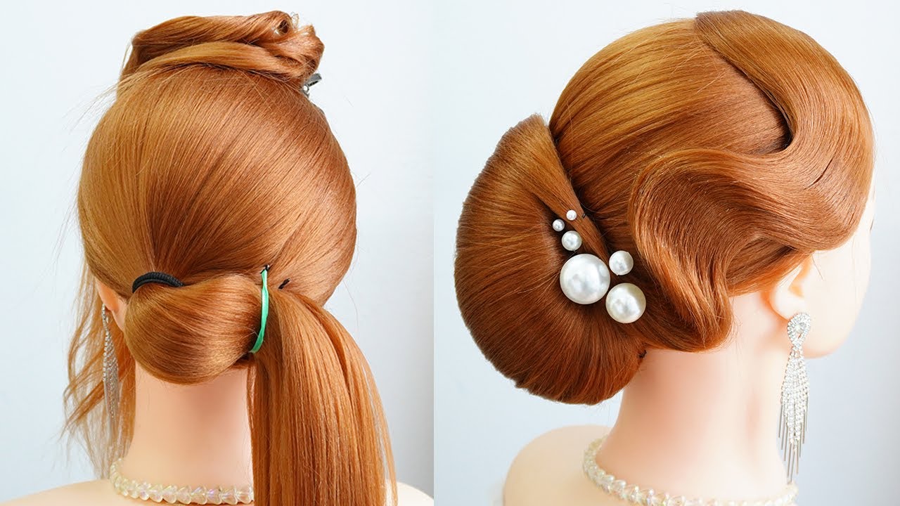 How To Make French Bun Hairstyle With New Trick - YouTube