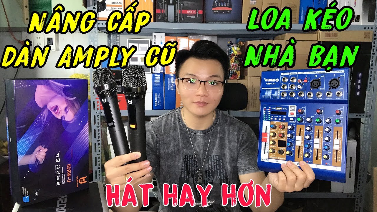 Mixer F4 Pro Nâng Cấp dàn karaoke, loa kéo tại nhà hát hay hơn tại Ken ...